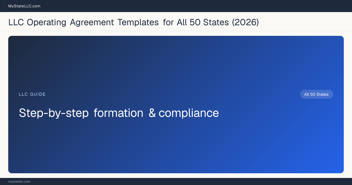 LLC Operating Agreement Templates for All 50 States (2026) — MyStateLLC